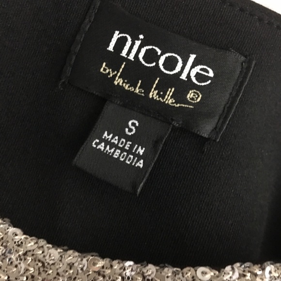 Nicole Miller | Tops | Nicole Miller Gold Sequin Front Holiday Party ...